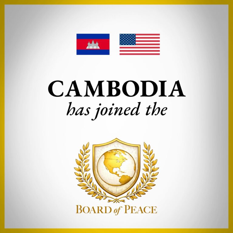 Board of Peace welcomes Cambodia as founding member – Asian Speech